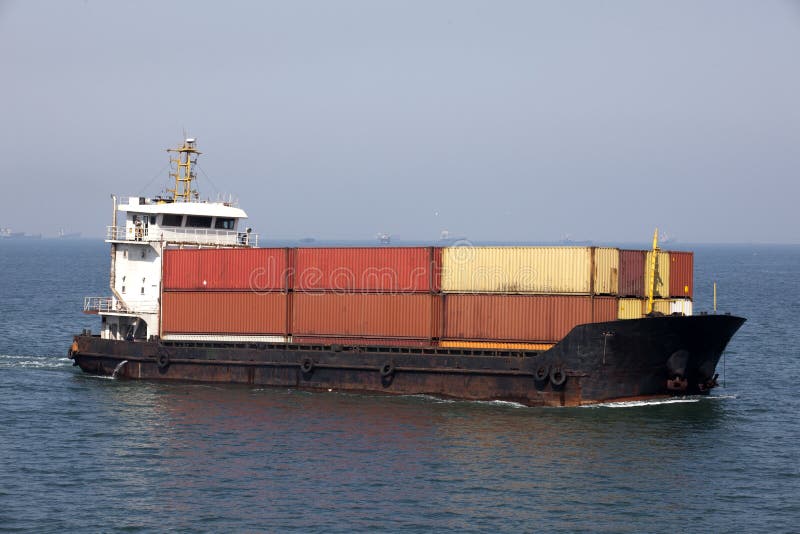 Small container ship stock photo. Image of ship, safety - 28999960