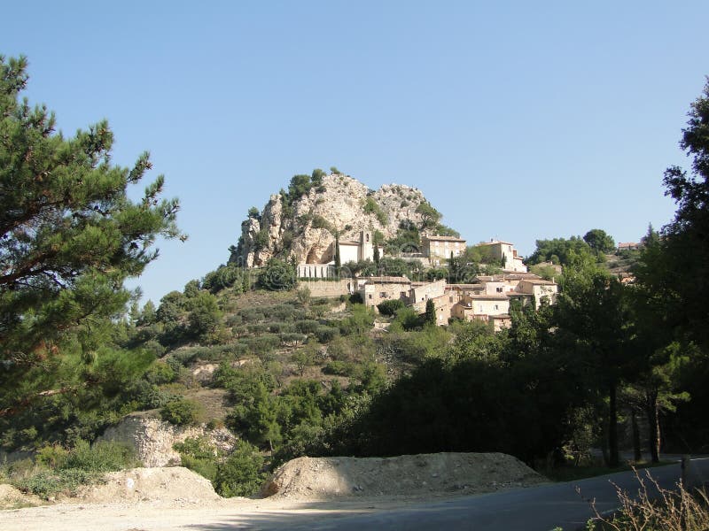 Small French Hillside Village Stock Image - Image of field, village ...