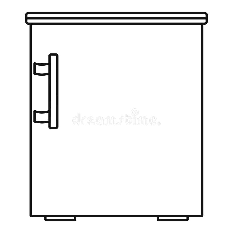 Small Fridge Icon, Outline Style Stock Vector - Illustration of freezer ...