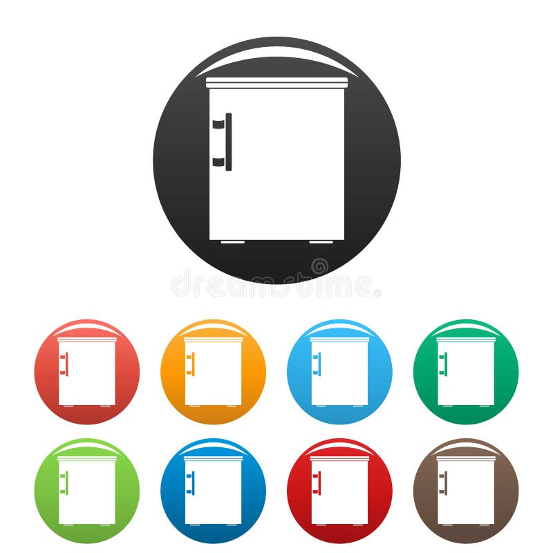 Small Fridge Icons Set Color Stock Vector - Illustration of healthy ...