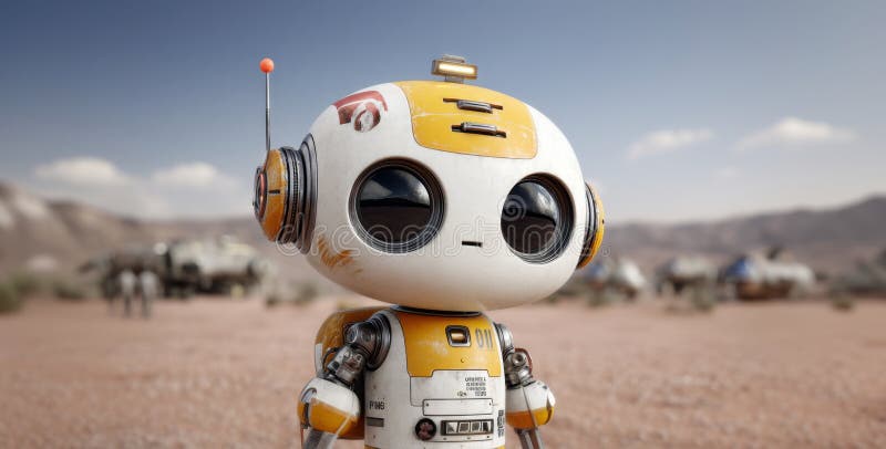 Robot Explorer Engaged in Space Expedition on a Distant Planet Surface ...