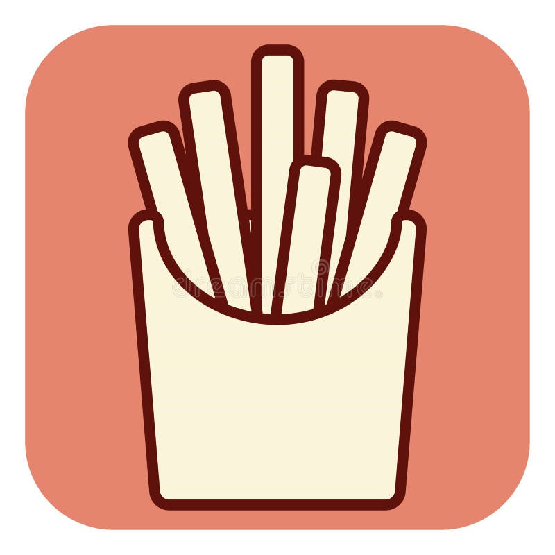 Small fries, icon stock vector. Illustration of potato - 260375492
