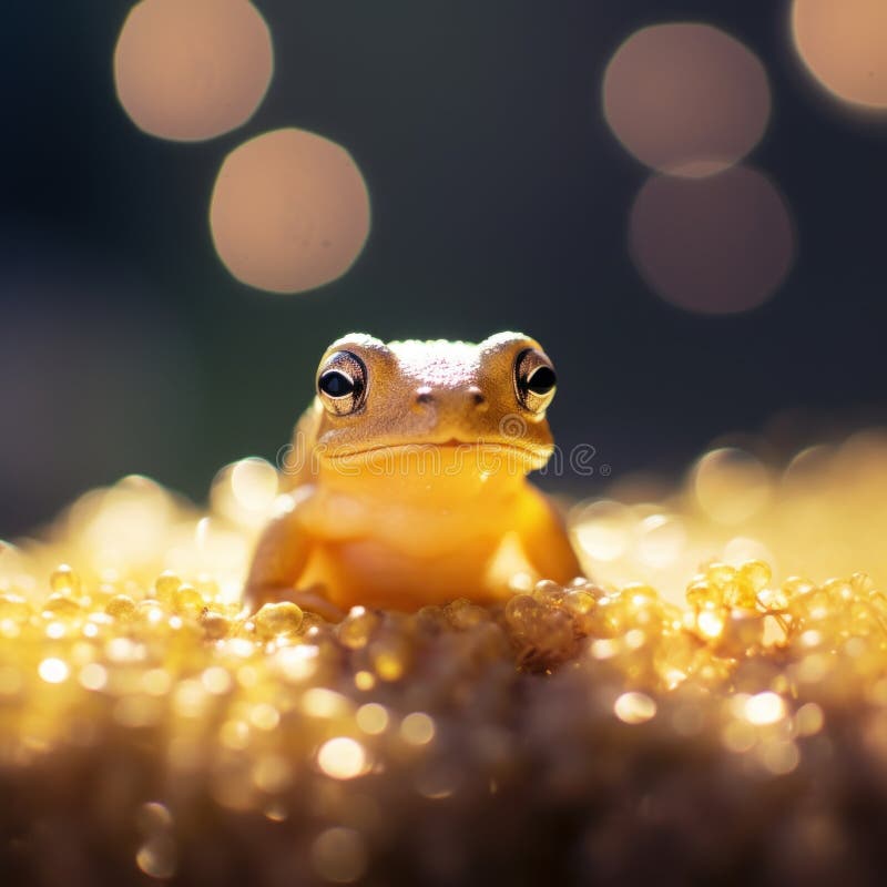 A Small Frog Sitting on a Pile of Gold Dust, AI Stock Image - Image of ...