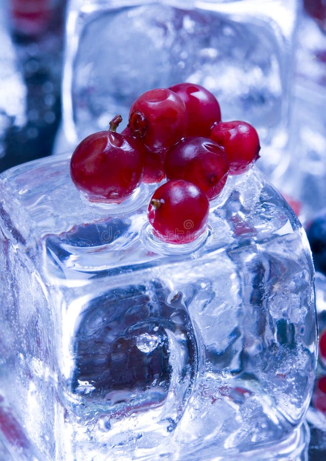 Small Fruits among Ice Cubes Stock Image - Image of figure, cold: 2166177