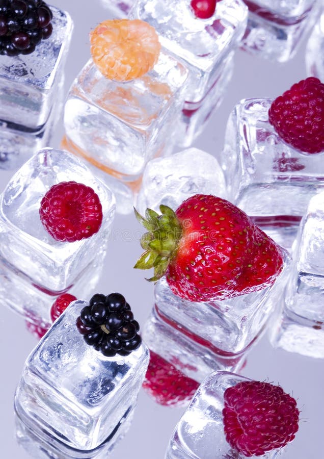 Small Fruits among Ice Cubes Stock Photo - Image of slim, colour: 2166346