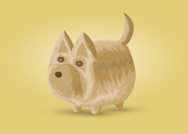 Small Funny Dog, Vector Illustration. Stock Vector - Illustration of ...