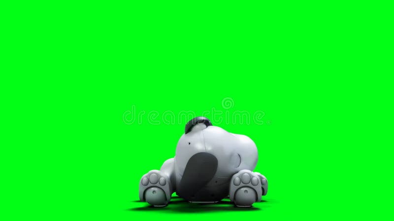 Small Funny Robotic Smart Dog, Pet. Green Screen Isolate. 3d Rendering ...