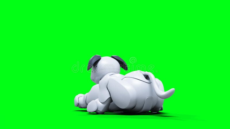 Small Funny Robotic Smart Dog, Pet. Green Screen Isolate. 3d Rendering ...