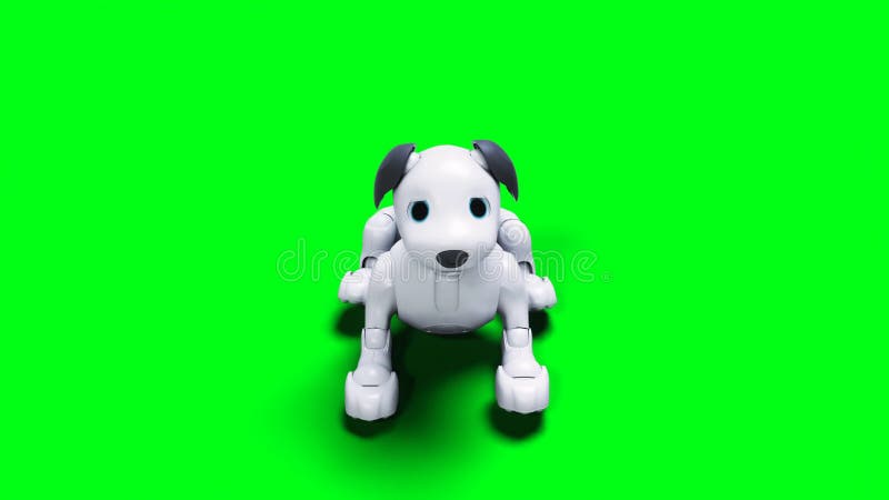 Small Funny Robotic Smart Dog, Pet. Green Screen Isolate. 3d Rendering ...