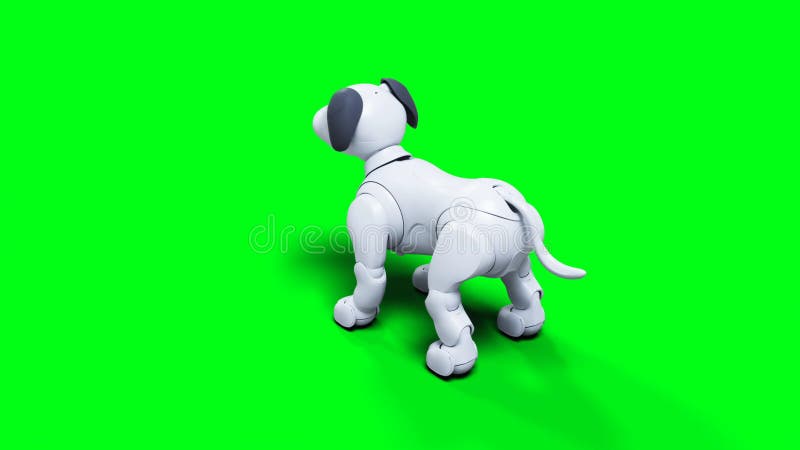 Small Funny Robotic Smart Dog, Pet. Green Screen Isolate. 3d Rendering ...