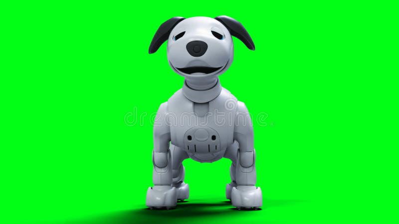 Small Funny Robotic Smart Dog, Pet. Green Screen Isolate. 3d Rendering ...