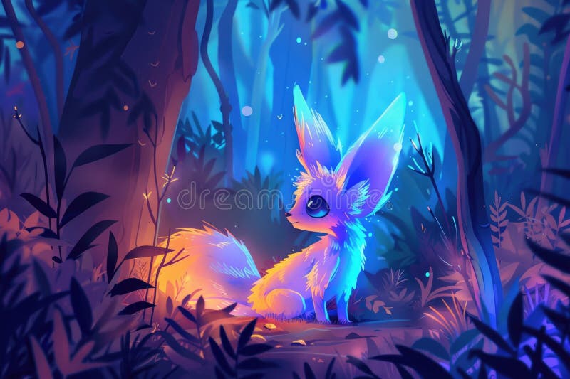 A Small Furry Animal Sits in the Middle of a Dense Forest, Surrounded ...