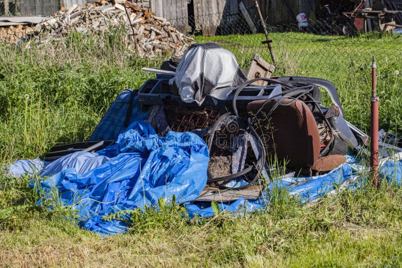 Small Garbage Dump in the Yard Stock Photo - Image of grass, rubbish ...