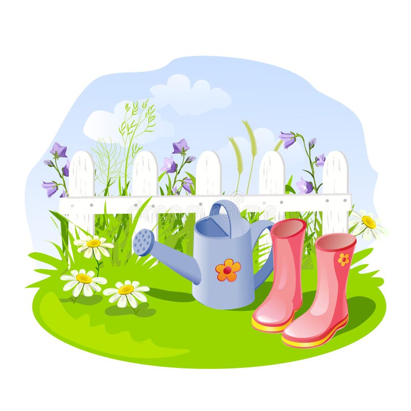 Small Garden and Accessories Stock Vector - Illustration of isolated ...