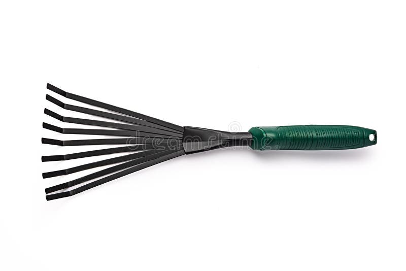 Small Garden Rake Isolated on White Background. Gardening Tools Stock ...