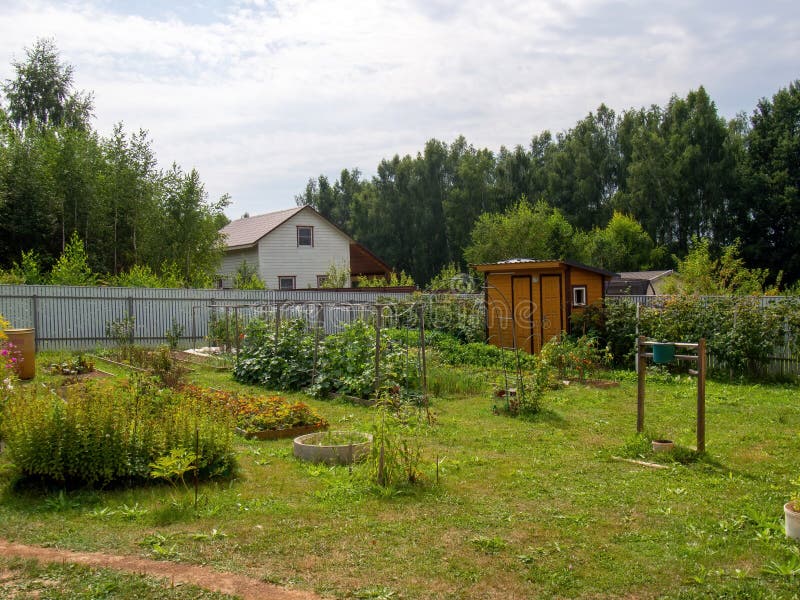 Small Garden on a Rural Plot Stock Image - Image of idyllic, deciduous ...