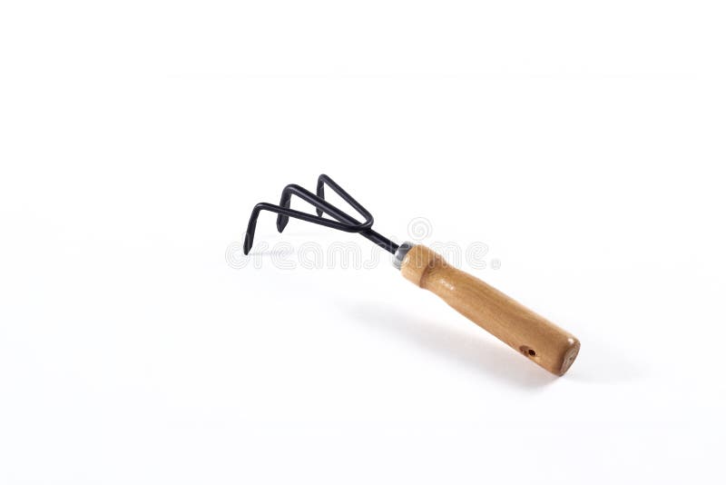 Small Gardening Fork Isolated on White Backgroun Stock Photo - Image of ...