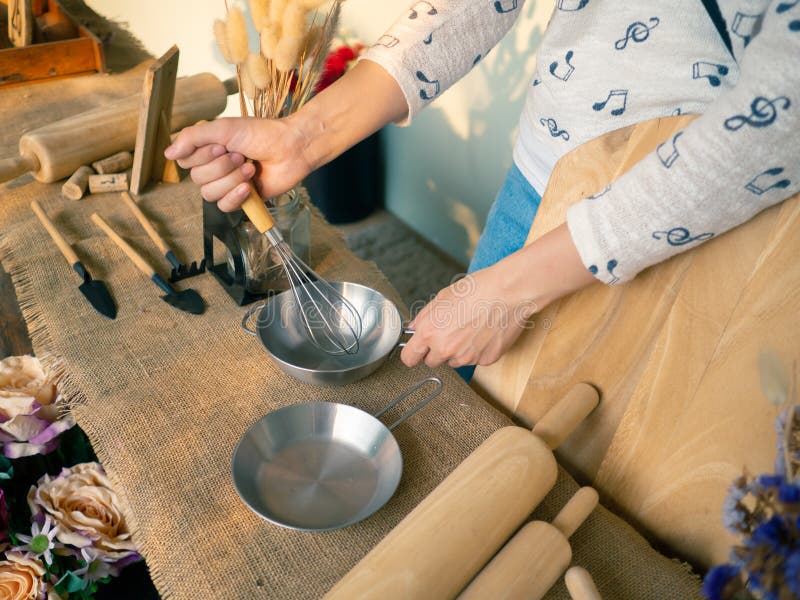 Small Gardening Tools. Classic Wooden Rolling Pin Stock Photo - Image ...