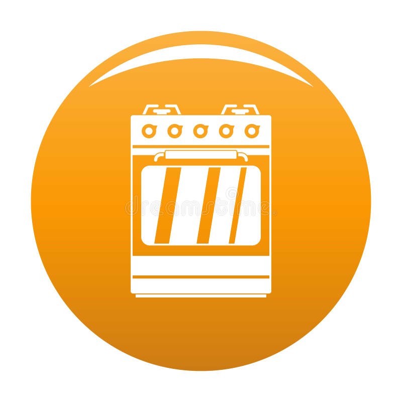 Small Gas Oven Icon Vector Orange Stock Vector - Illustration of food ...