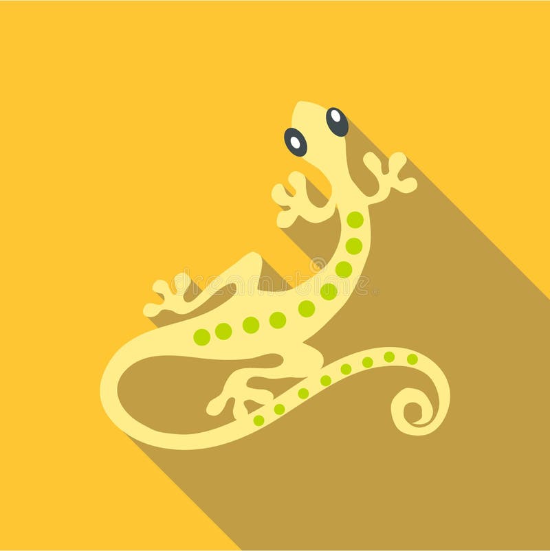 Small Gecko Icon, Flat Style Stock Vector - Illustration of green ...