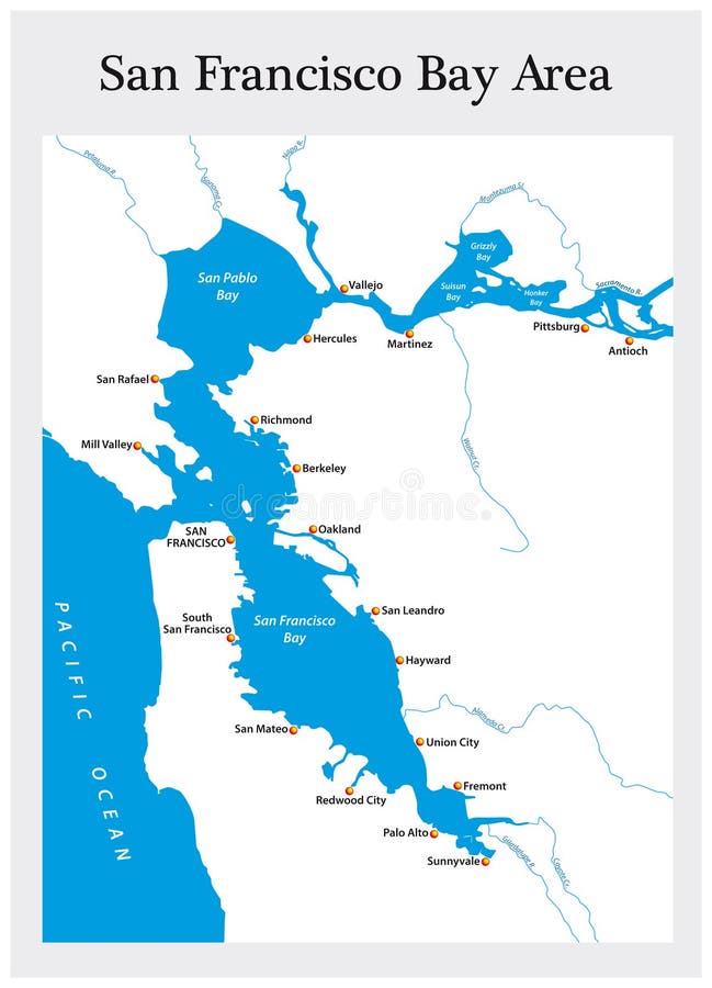 San Francisco Bay Area Map Stock Illustrations – 41 San Francisco Bay ...