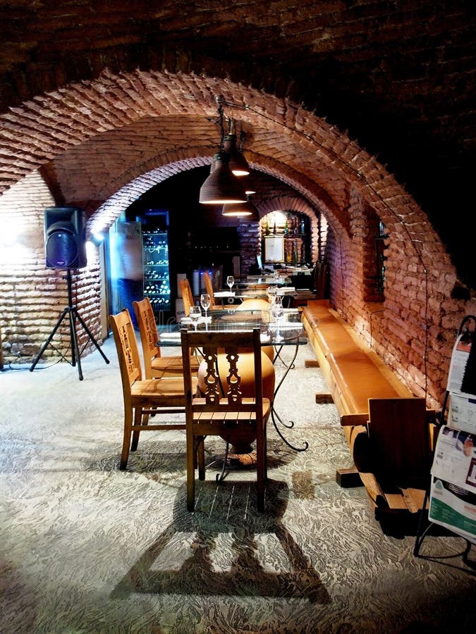 Small Georgian Cafe in the Old Basement Stock Image - Image of cozy ...