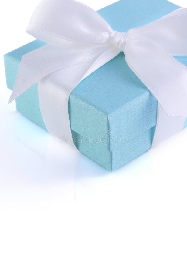 Small Gift Box with White Ribbon . Stock Photo - Image of love, event ...