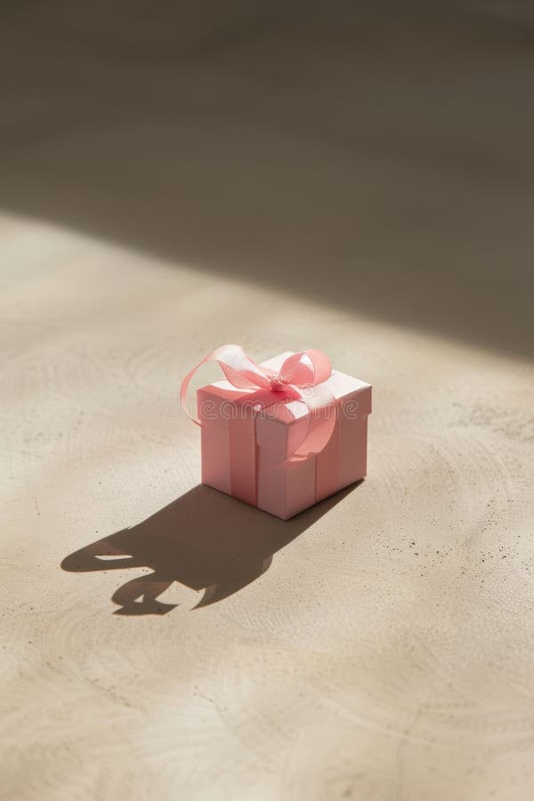 Small Gift Wrapped in Brown Paper with String Bow on Textured Surface ...
