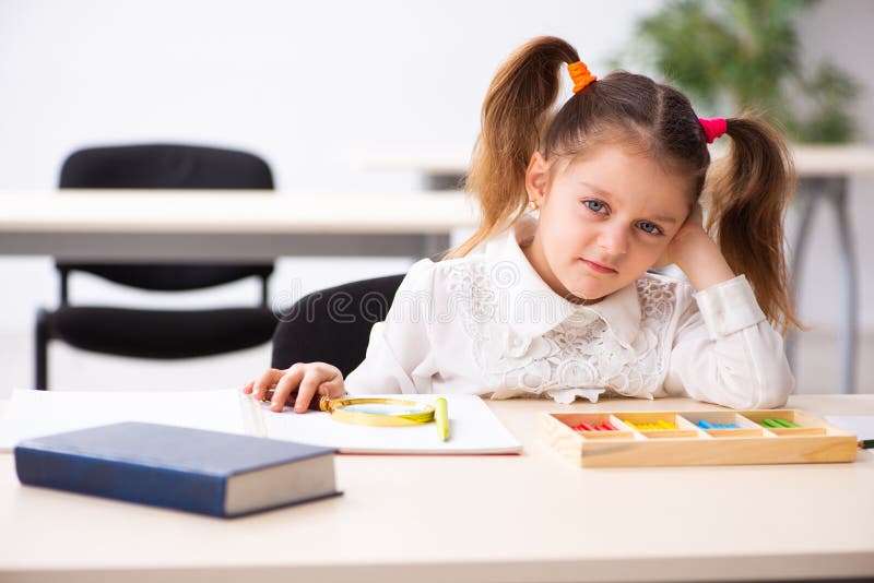 Small Girl in Early Development Concept Stock Image - Image of pupil ...