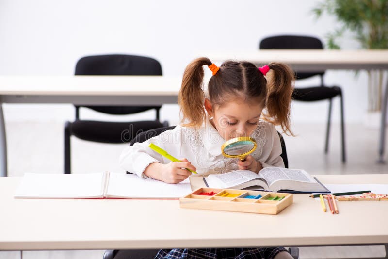 Small Girl in Early Development Concept Stock Photo - Image of desk ...