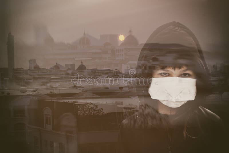 Small girl with mask stock photo. Image of danger, child - 198658638