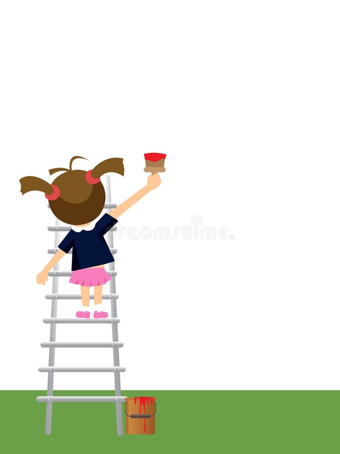 Kids painting a frame stock vector. Illustration of boys - 32274744