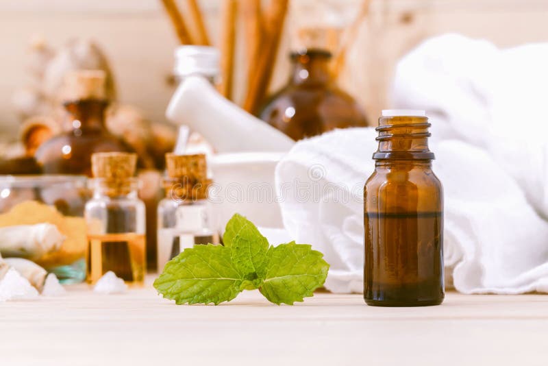 Glass Jars with Body Oils in the Spa Stock Image - Image of treatment ...