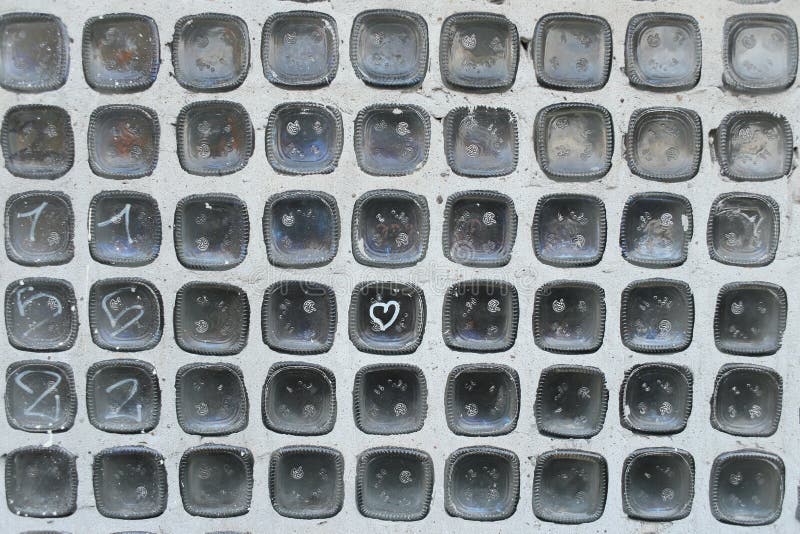A Small Glass Pattern with Heart. Wall. Stock Image - Image of pattern ...