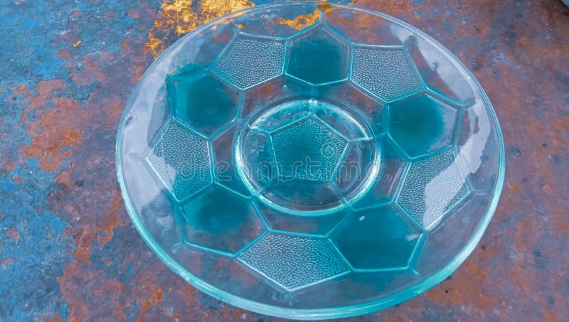 Small Glass Plate for Drinking Glasses Stock Photo - Image of grass ...