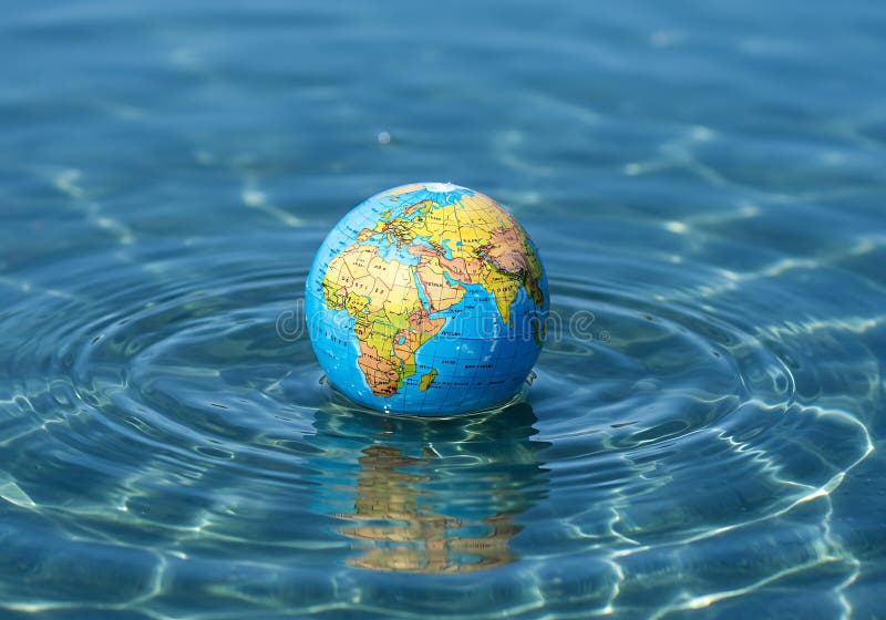 Globe in Water stock illustration. Illustration of flower - 372701899