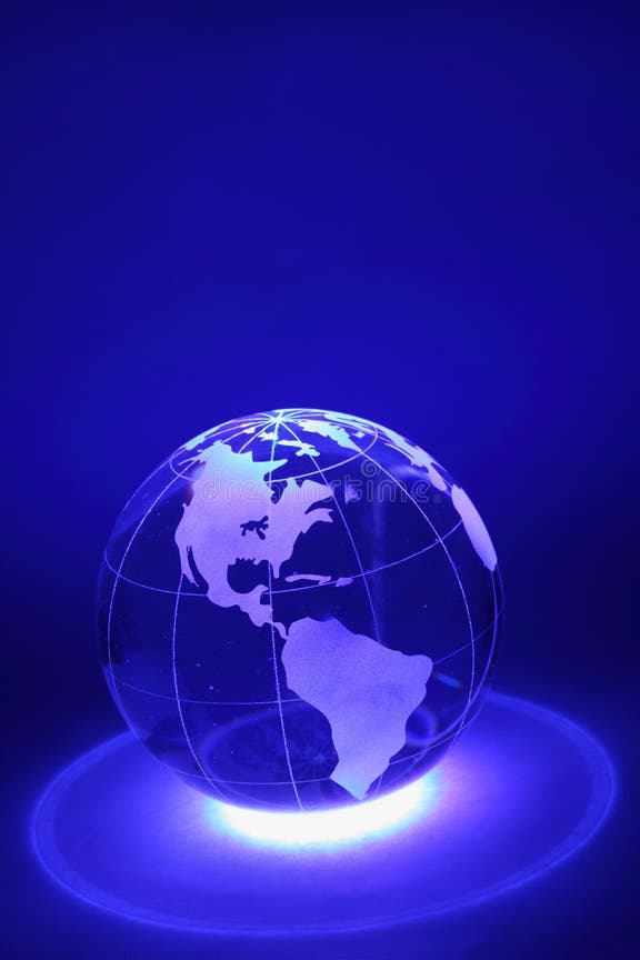 Small Globe is Illuminated by Light from Below Stock Photo - Image of ...
