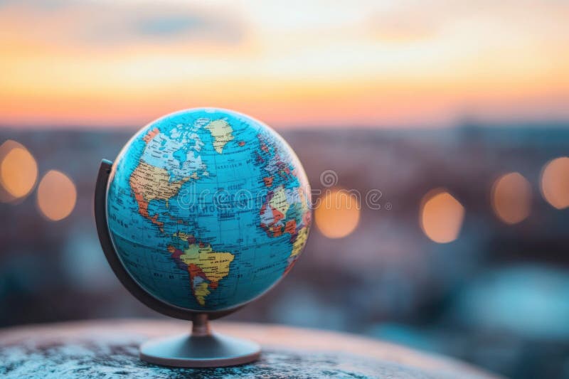 A Small Globe Sits Atop a Rock, Perfect for Illustrations and Designs ...