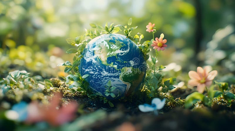 Earth Greenery Flowers Representing Environmental Sustainability Nature ...