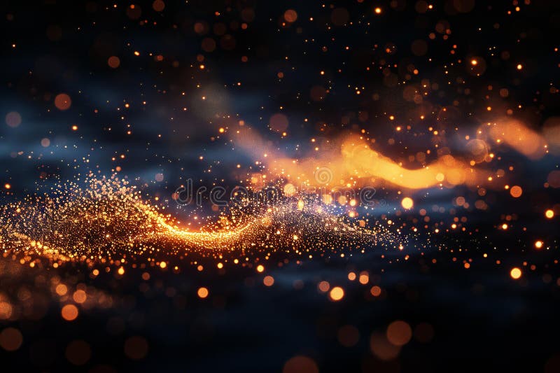 Small Glowing Fire Particles on Black Background, Realistic, Simple ...