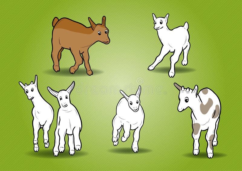 Various goats border set stock vector. Illustration of goat - 145078048