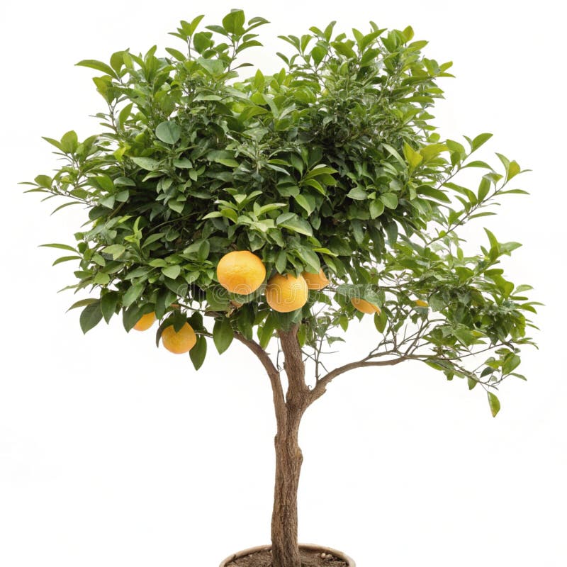 Small Grapefruit Tree with Grapefruit on White Background Stock ...