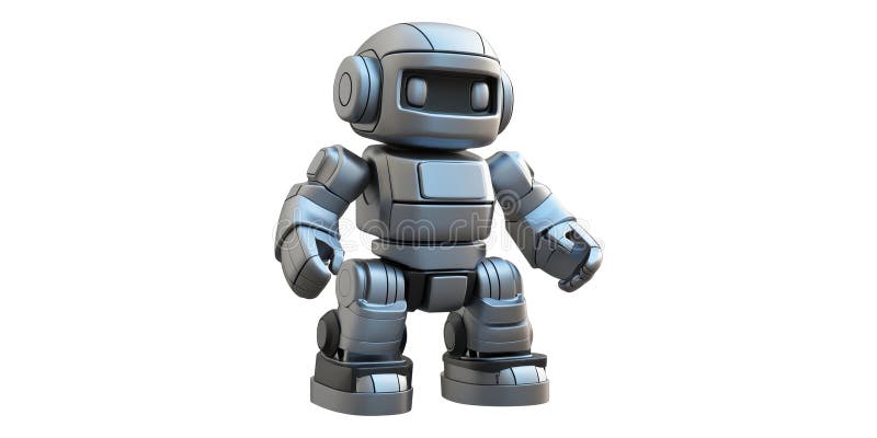 Small Gray Robot Toy Isolated on Transparent Background Stock Image ...