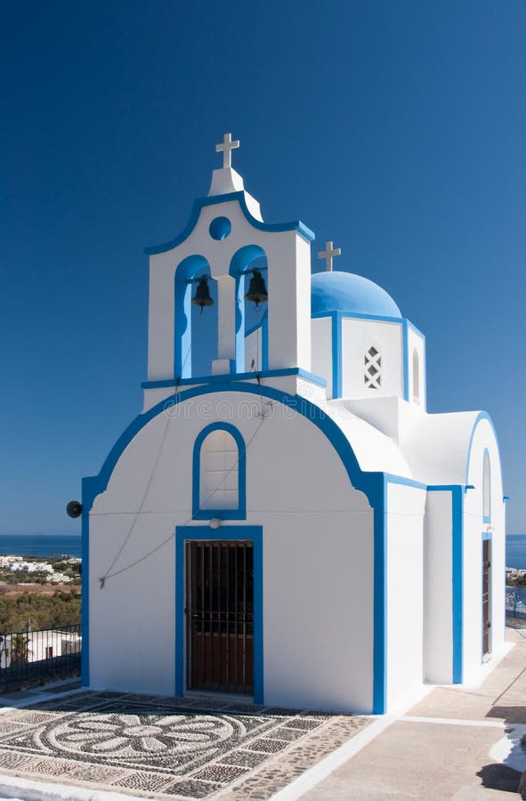 Small Greek Church stock photo. Image of dome, bells - 12507292
