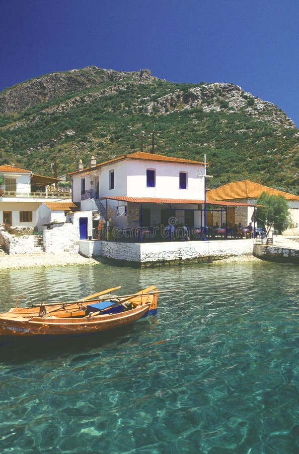 Small Greek Restaurant in Pilion, Greece Stock Image - Image of pilion ...