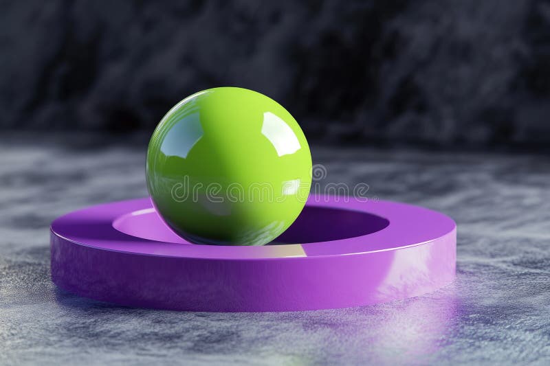 A Small Green Ball Perched on Top of a Larger Purple Object, Ideal for ...