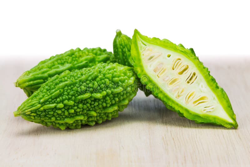 A Green Bitter Gourd Melon Isolated on a White Background Stock Image ...