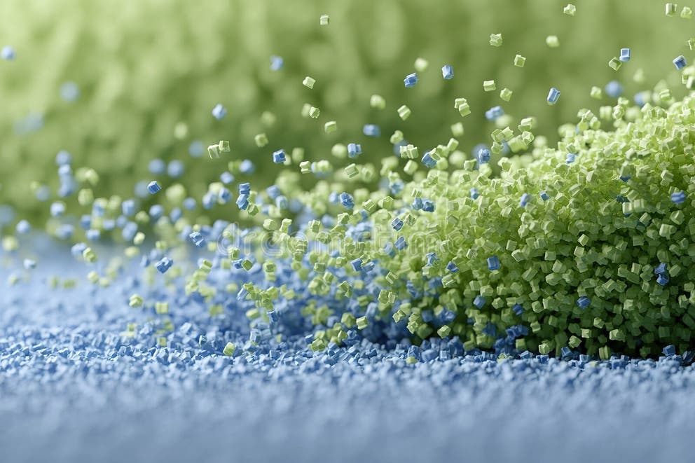 Colorful Granules Scatter Over a Surface, Creating a Dynamic Visual of ...