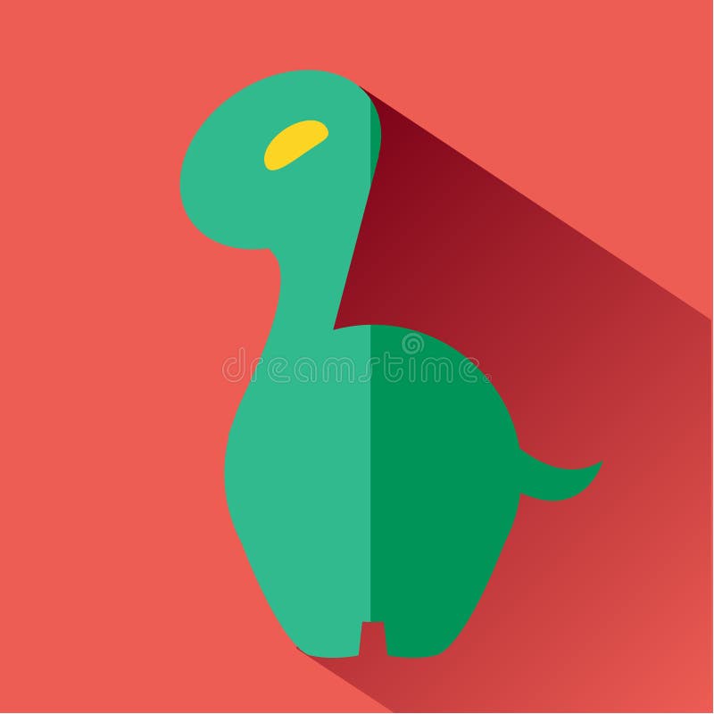 Small Green Dinosaur Icon. Modern Colored Icons in a Flat Design with ...