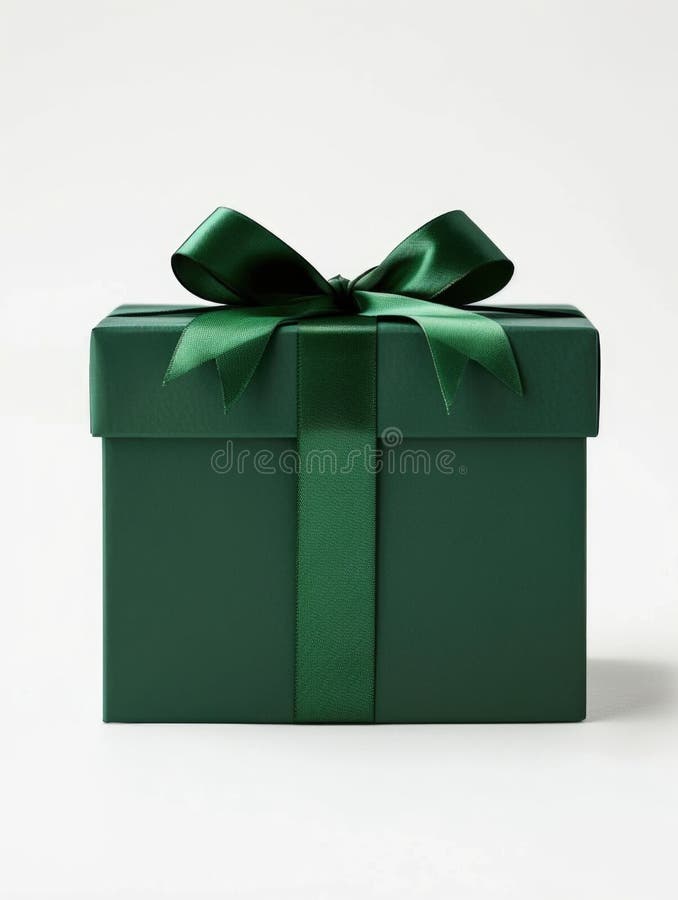 A Small Green Gift Box Wrapped with a Matching Green Ribbon, Perfect ...